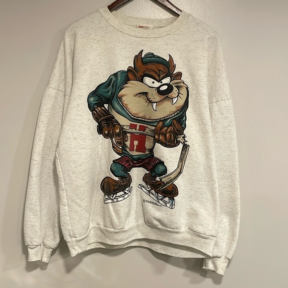 Shirts | Vintage Looney Toons Taz Hockey Sweater | Poshmark
